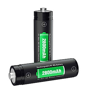 Tectra Replacement Battery for Xbox 360, 4pcs AA Ni-MH Rechargeable Battery Pack + 2pcs Battery Back Covers Holders for Xbox 360 Wireless Controller