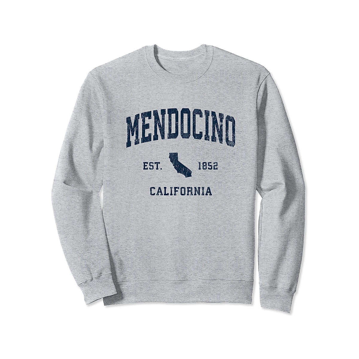 Mendocino California CA Vintage Athletic Navy Sports Design Sweatshirt