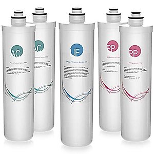iSpring F5-CUA4 1 Year Replacement Set Ultra Filtration Water Filter, Whilte
