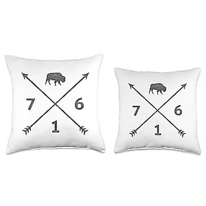 B-LO WNY Gift Ideas Buffalo NY Stuff Merch New York BFLO WNY Area Code 716 Buffalo Throw Pillow, 18x18, Multicolor