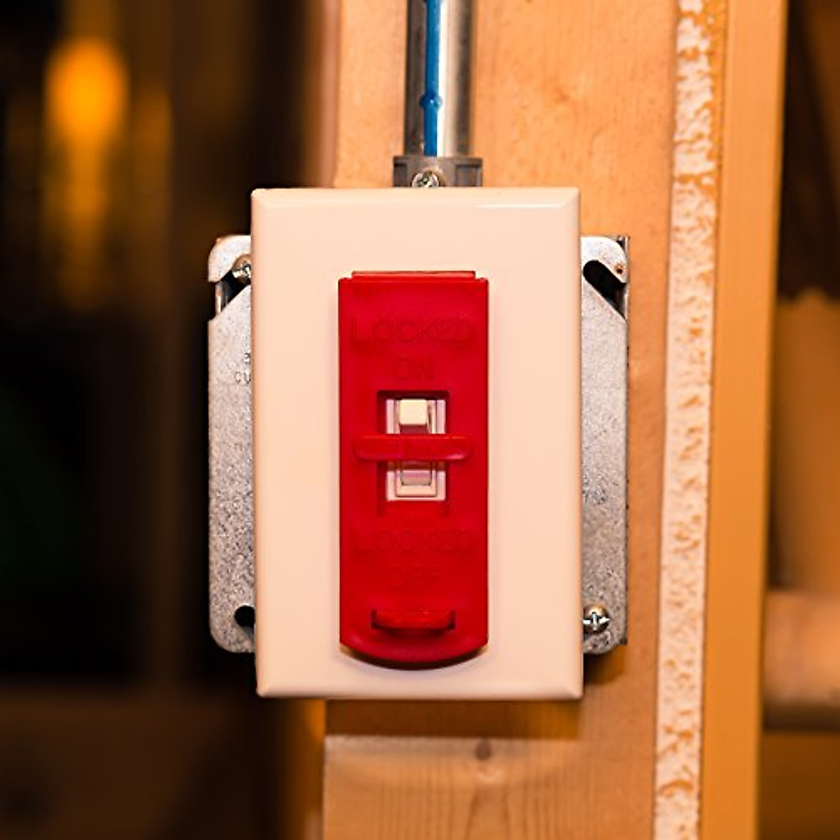 Zing Green Products 6064 USA Made Recycled Plastic Wall Switch Lock Out, 3.5 x 1.5 x 0.25 Inch,Red