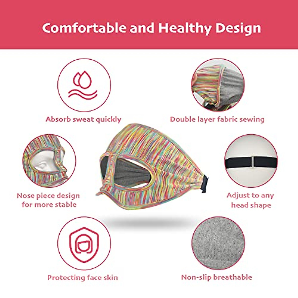 3 PCS VR Eye Mask Face Cushion Cover Pad VR Sweat Band and 2 PCS VR Goggles Lens Fiber Cleaning Cloth Compatible with VR Headsets Meta/Oculus Quest 2 Go HTC Vive PS VR Gear Accessories