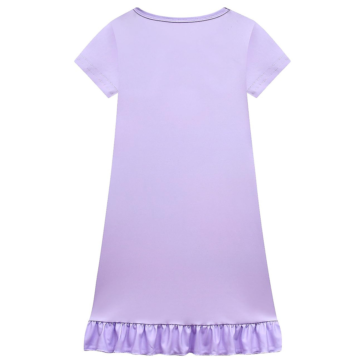 AOVCLKID Little Girls Casual Dress Infant Cartoon Princess Printed Dress(6 Years,Purple 6)