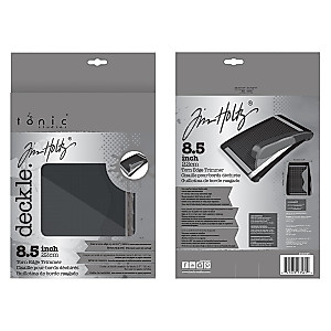 Tim Holtz Paper Cutter Deckle Edge Tool - Guillotine Paper Trimmer for Distressing Cardstock and Craft Paper - 8.5 Inch Cutting Length with Ruler and Grid Lines, White.