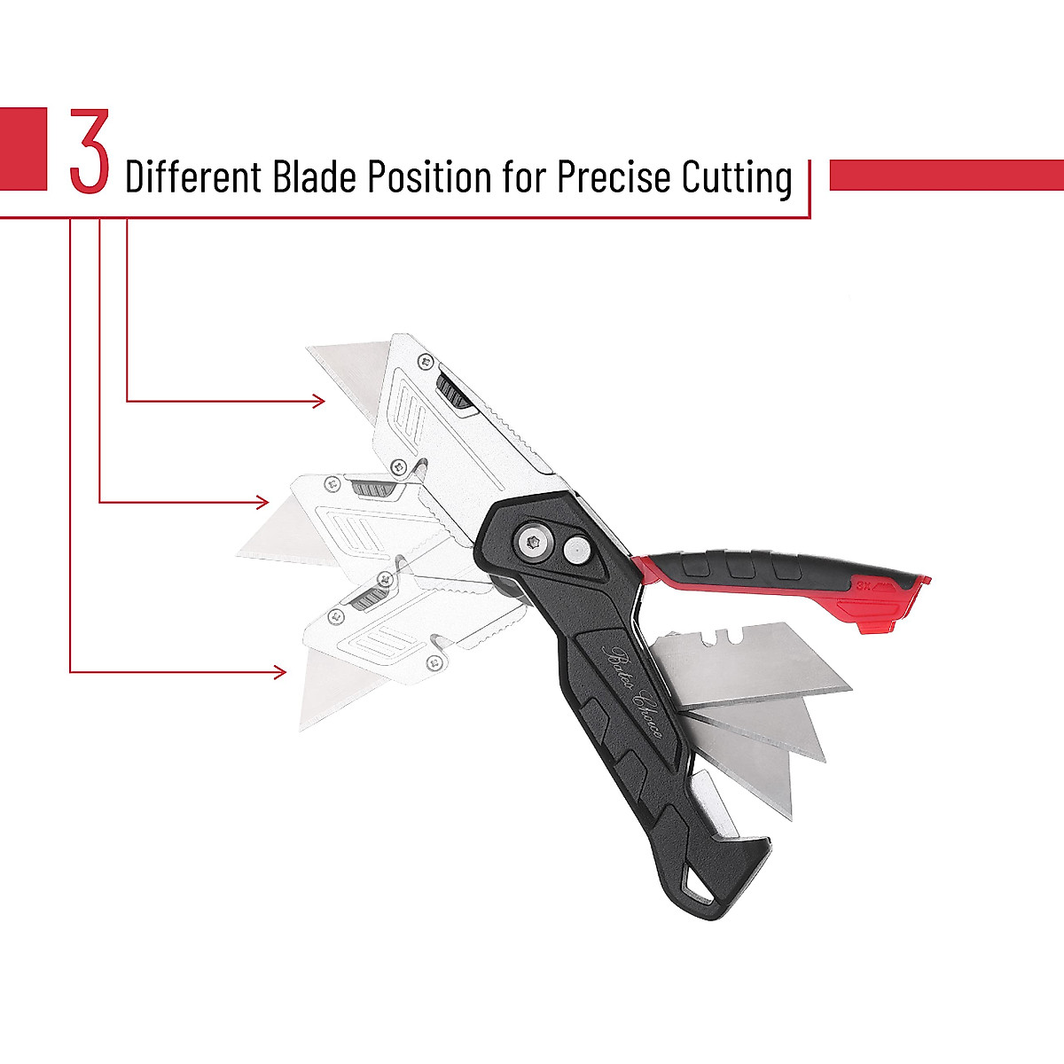 Bates- Box Cutter, Utility Knife, Box Cutter Knife, Folding Box Cutter, Razor Knife, Box Cutter Folding, Box Cutter With 3 Extra Blades, Folding Knife, Box Cutter Retractable, Folding Utility Knife