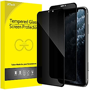JETech Privacy Full Coverage Screen Protector for iPhone 11 Pro Max/XS Max 6.5-Inch, Anti-Spy Tempered Glass Film, Edge to Edge Protection Case-Friendly, 2-Pack