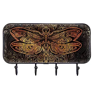 Vintage Retro Dragonfly Personalized Adhesive Hooks Towel Hooks Wall Hooks for Kitchen Bathroom