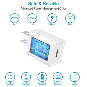 2Pack 5V 2A USB Charger for Wyze Cam,WyzeCam Pan,Oculus Go,Kasa Cam,Dropcam,Nest Cam,Cloud Cam,YI Dome IP Security Camera Charger Adapter Power Supply Cord Compatible with Fire Tablets E-Reader