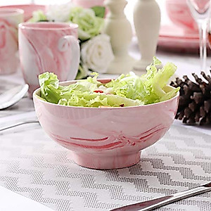 TBGFPO 16-Piece Multicolor Ceramic Porcelain Dinner Set with 4*Dinner Plate, Dessert Plate, Bowl, Mug Set Service for 4