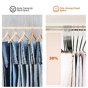 Fixwal Pants Hangers, 40 Pack, Black, 14 x 6.7 Inches, Anti-Rust Chrome Metal Pant Hangers, Non Slip Rubber Coating, Open Ended Design, Closet Storage Organizer