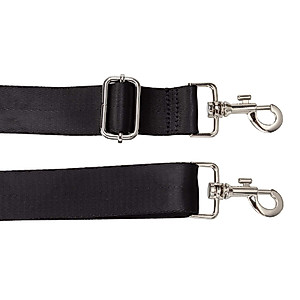 Allzedream Bag Shoulder Strap Replacement Laptop Travel Duffle Bags Padded Adjustable (Black, Silver Hardware)