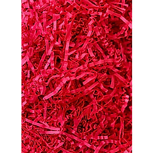 MagicWater Supply Soft & Thin Cut Crinkle Paper Shred Filler (1/2 LB) for Gift Wrapping & Basket Filling - Red