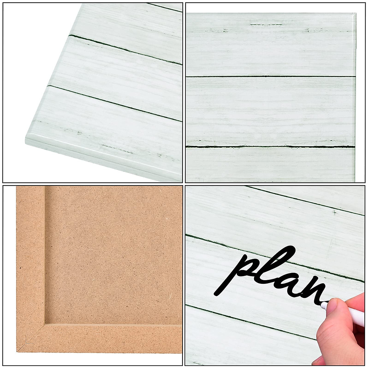 Aitakatta Wooden Planks Print Magnetic Surface Dry Erase Board, 12 x 16 inches Decorative White Board for Wall with Design, Frameless Dry Erase Board for Wall（Plank,4030,1pc）