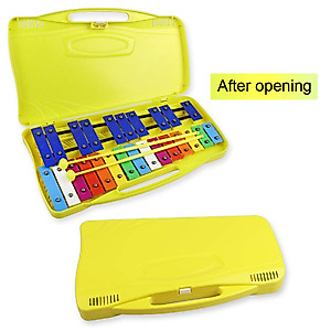 Mr.Power Colorful 25 Note G-G Chromatic Glockenspiel Xylophone Vibraphone in Case Percussion Instrument Suitable for Families and Beginner School Music Teaching