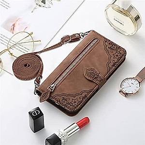 HUANGTAOLI Crossbody Shoulder Strap Adjustable Phone Case for Oppo A94 5G, PU Leather Zipper Handbag Wallet Case Kickstand Cover for Oppo A94 5G