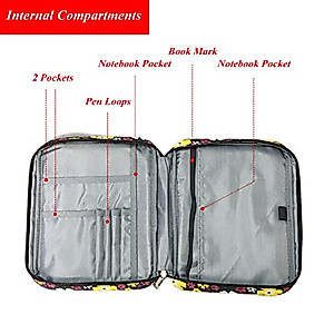 YDQUANI Bible Cover for Women, Bible Carrying Case with Handle & Zipper Pockets, Bible Tote Bag Book Cover for Girls Kids, Canvas Washable Bible Carrier, 10 x 8 x 2.2 inch