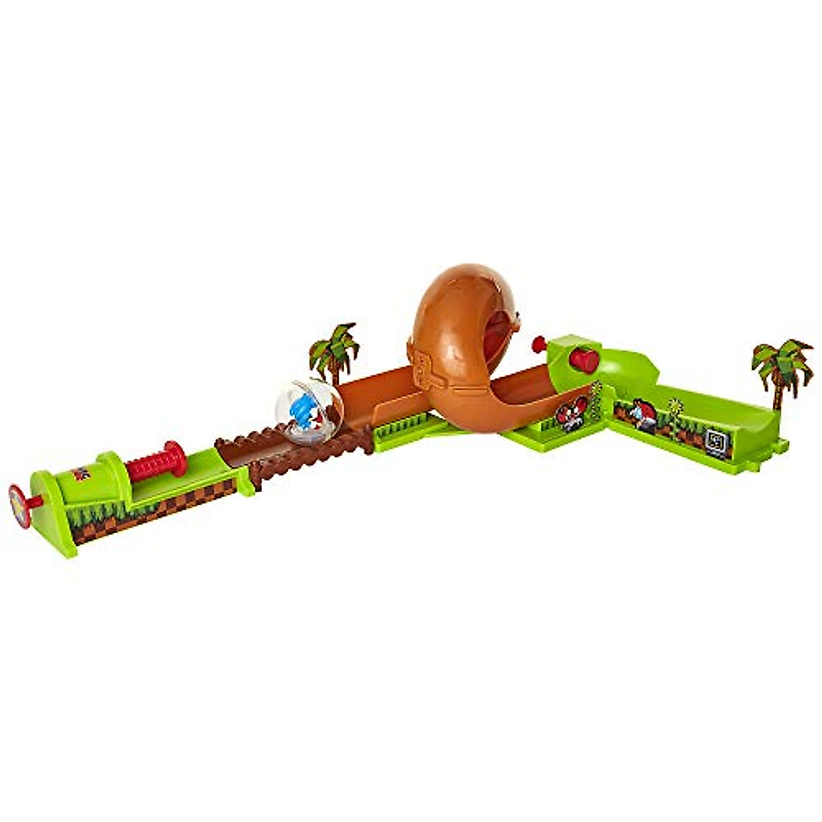 Sonic The Hedgehog Pinball Green Hill Zone , Track Play Set, 9 Piece, with Looping Action & Automatic Bumper Exclusive Sonic Sphere Included, for Ages 3+
