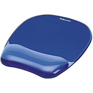 Fellowes 9114120 Gel Crystal Mousepad/Wrist Rest, Blue (91141)