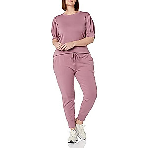Daily Ritual Women's Terry Cotton and Modal Drawstring Jogger Pant, Dusty Lilac, Large