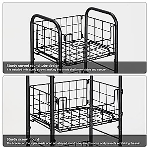 3-Tier Metal Tower Bathroom Shelf, Freestanding Storage Organizer Tower Rack Basket Shelf, Metal Furniture Unit for Bathroom, Powder Room, Laundry Room Entryway, Kitchen Pantry-Holds Bath Towels, Soap