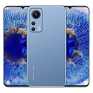 Airshi 4GB RAM 32GB ROM Cell Phone, 12s Pro Smartphone Double Card Slot 5G WiFi 1200x1960 Resolution for Home (Blue)