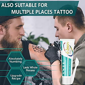 Tattoo Numbing Cream, (2.12Oz) 6-8 Hours Maximum Strength Painless Cream, for Tattoos with Aloe Vera, Vitamin E, Lecithin