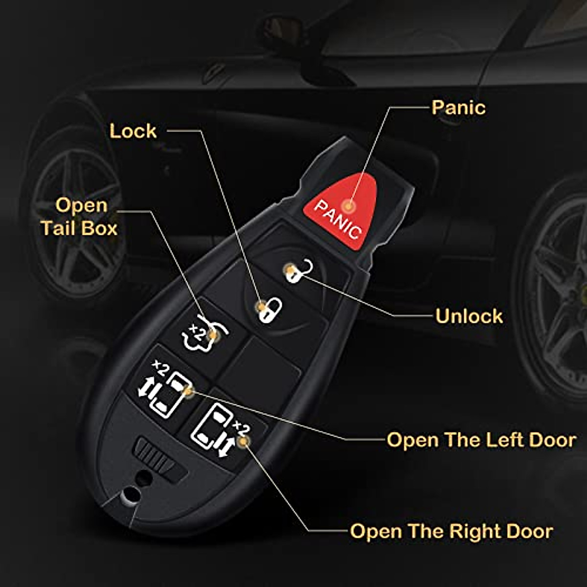 Key Fob Keyless Entry Remote for Chrysler Town & Country for Dodge Grand Caravan for V-olkswagen Routan 2008-2018 M3N5WY783X IYZ-C01C 05026453AC 05026453AD 05026453AE 433MHZ -1Pcs