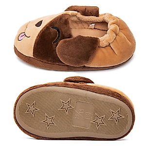 Knemksplanet Toddler Boys Girls Fuzzy Slippers Kids Cute Cartoon Unicorn Dinosaur Bunny Shoes Non-Slip Animals Fluffy Plush House Slippers Fur Lined Warm Indoor Bedroom Shoes