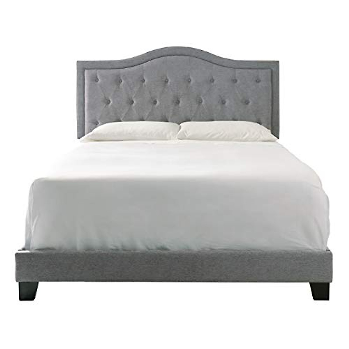 Signature Design by Ashley Jerary Queen Upholstered Tufted Bed Frame, Light Gray