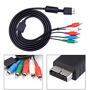 Diydeg Audio Cables, AV Multi Out Video Cable, Audio Cable for PS2 Connect to HDTV or EDTV for PS2 PS3