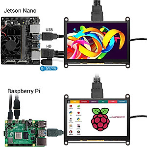 ELECROW 5 Inch Monitor for Raspberry Pi Touchscreen Monitor with Speaker LCD Display for Raspberry Pi 5 4 3 Windows PC HDMI-Compatible & USB Powered Travel Monitor for Laptop Black