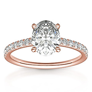 PAVOI 14K Gold Plated Engagement Ring For Women | Wedding Ring For Women | Oval Womens Fake Engagement Ring