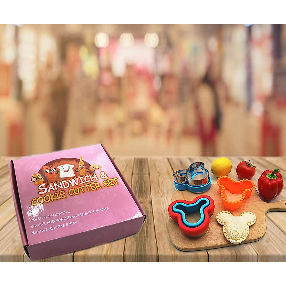 Sandwich Cutter and Sealer for Kid Set - DIY Uncrustables Decruster Sandwich Maker 8 Pcs – Fruit Vegetable Cookie Cutter Shape for Lunch Box and Bento Box (Heart, Star, Mouse, Dinosaur)