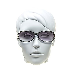 proSPORT Reading Sun Glasses +1.50 Tinted Smoke Lens Black frame with Silver with Rhinestones for Women