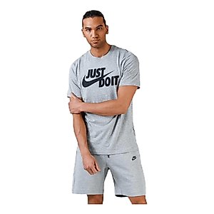 Nike Men's Sportswear Tee Just Do It Swoosh, Dark Grey Heather/Black, Large