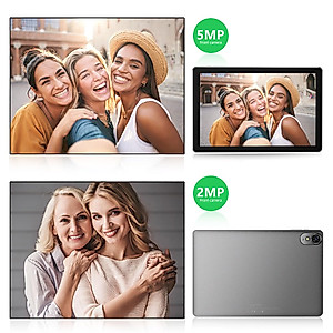 JUNINKE 10 inch Tablet Android 13 Tablets, 8GB RAM 128GB ROM 1TB Expand, 1280x800 IPS HD Screen, Quad Core Processor, WIFI6, Dual Camera, 6000mAh, BT, Ablet PC (Black) (K12)