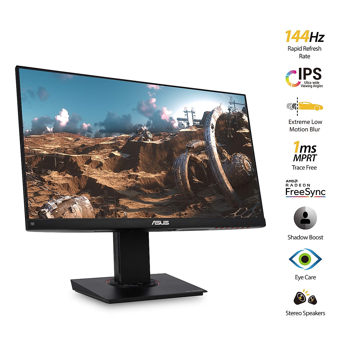 ASUS TUF Gaming VG249Q 23.8” Monitor 144Hz Full HD (1920 x 1080) 1ms IPS ELMB FreeSync Eye Care DisplayPort HDMI D-Sub,Black
