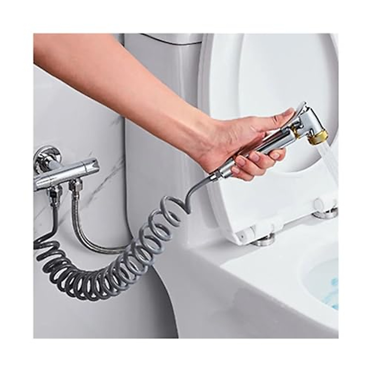 G1/2" Soft Bidets Hose Tube ABS Spring Flexible Shower Hose For Water Plumbing Toilet Bidet Sprayer Bathroom Accessories (Color : WHITE)