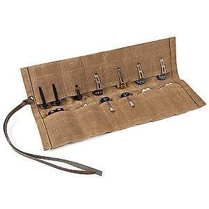 Knife Display Bag with 12 Slots Pocket Knives,Folding Knife Holder Organizer,Knives Roll Collection Protector Bag,Tactical Outdoor for EDC Mini Knife Bags (Khaki)