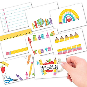 56 Crayon Name Tags for Classroom Cubbies - Self Adhesive Name Tags Sticker Name Tags for Kids, Name Tag Stickers for Kids Name Labels for School, Nametags Labels for Classroom Labels for Teachers