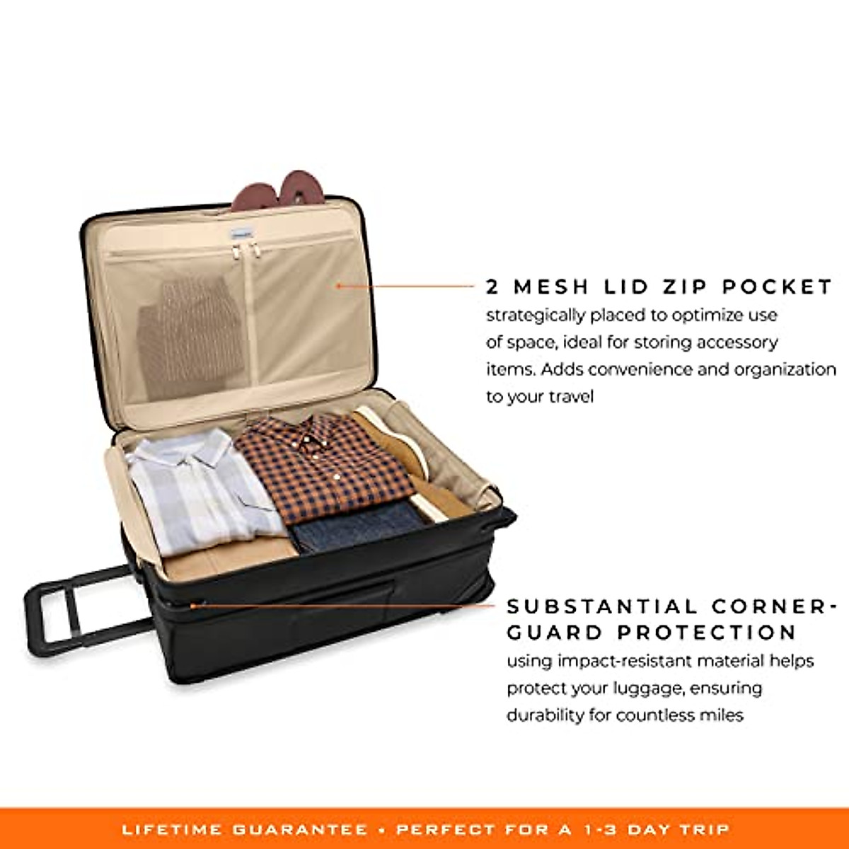 Briggs & Riley Uprights, Black, 26-inch Baseline Medium Checked Expandable