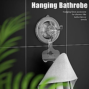 D Razor Holder for Shower Wall Waterproof Suction Cup Hooks, Shower Hooks for Bathrobe Loofah Towel, Shaver Hanger Removable, Heavy Duty Vacuum Hook for Bathroom Kitchen (2 PCS Double Hook)