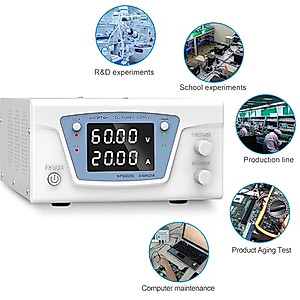 1PCS High-Power Adjustable DC Power Supply 30V 60V 100V 200V 10A 20A 30A Electroplating Aging Programmable Power Supply(30V 40A,110V)