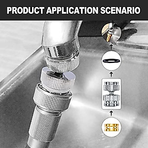 LitartPRO Lead-Free Swivel Faucet Adapter Kit, 15/16" or 55/64" x 3/4" Garden Hose Adapter for Male to Male & Female to Male - Chrome Finished