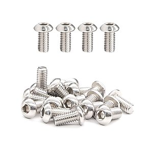 M6 x 1/2"(12mm) Button Head Socket Cap Bolts Screws 100pcs, 18-8 Stainless Steel 304 Allen Hex Drive Fully Thread Machine Screw ISO7380 | by IMSCREWS