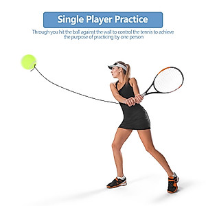 Tennis Ball, YOUTHINK Tennis Training Ball Rebound Ball with 4M Elastic Rubber String Single Practice Tennis Ball for Tennis Trainer Single Player Practice