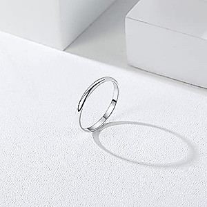 Women Stacking Rings Sterling Silver Thin 2mm Wedding Band Finger Charms Polishing Surface Engagement Eternity Ring Accessories