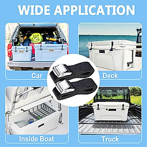 Cooler Tie Down Kit Compatible with RTIC YETI Coolers, Universal Cam Buckle Lashing Straps Prevent Sliding in Ship Deck Truck Chassis Trailers