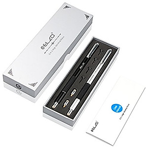 ELZO 3 in 1 Stylus, Disc Stylus Touch Screen Pens and Gel Pen Combo, 2 Pcs with 6 Replacement Tips for All Touch Screens Tablets and Cell Phones, iPhone/iPad/Samsung/Lenovo and More