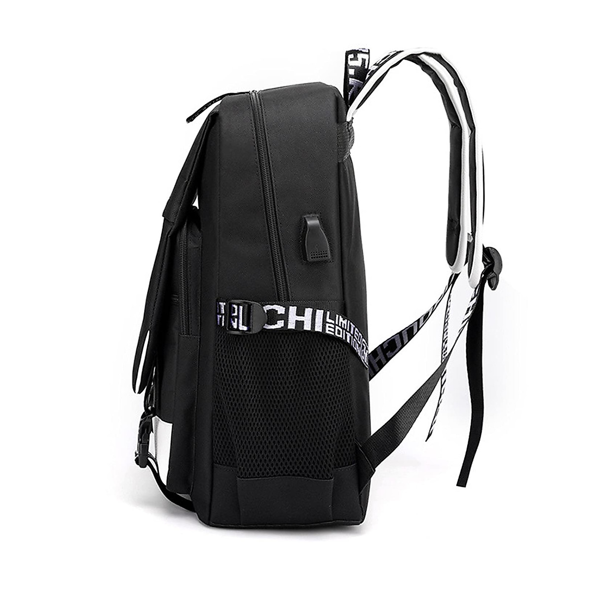 Jupkem Anime Helluva Boss Backpack Bag USB with Charging Port Student School Bag Laptop Cosplay for Boys Girls